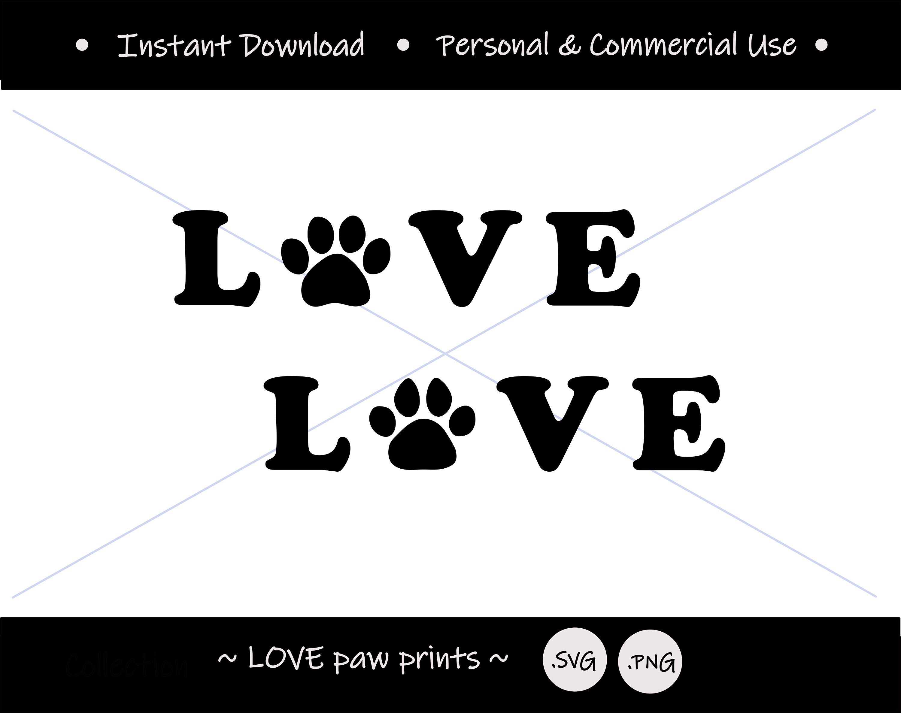 Love With Paw Print PNG Clipart With Transparent Background Cat Paw ...