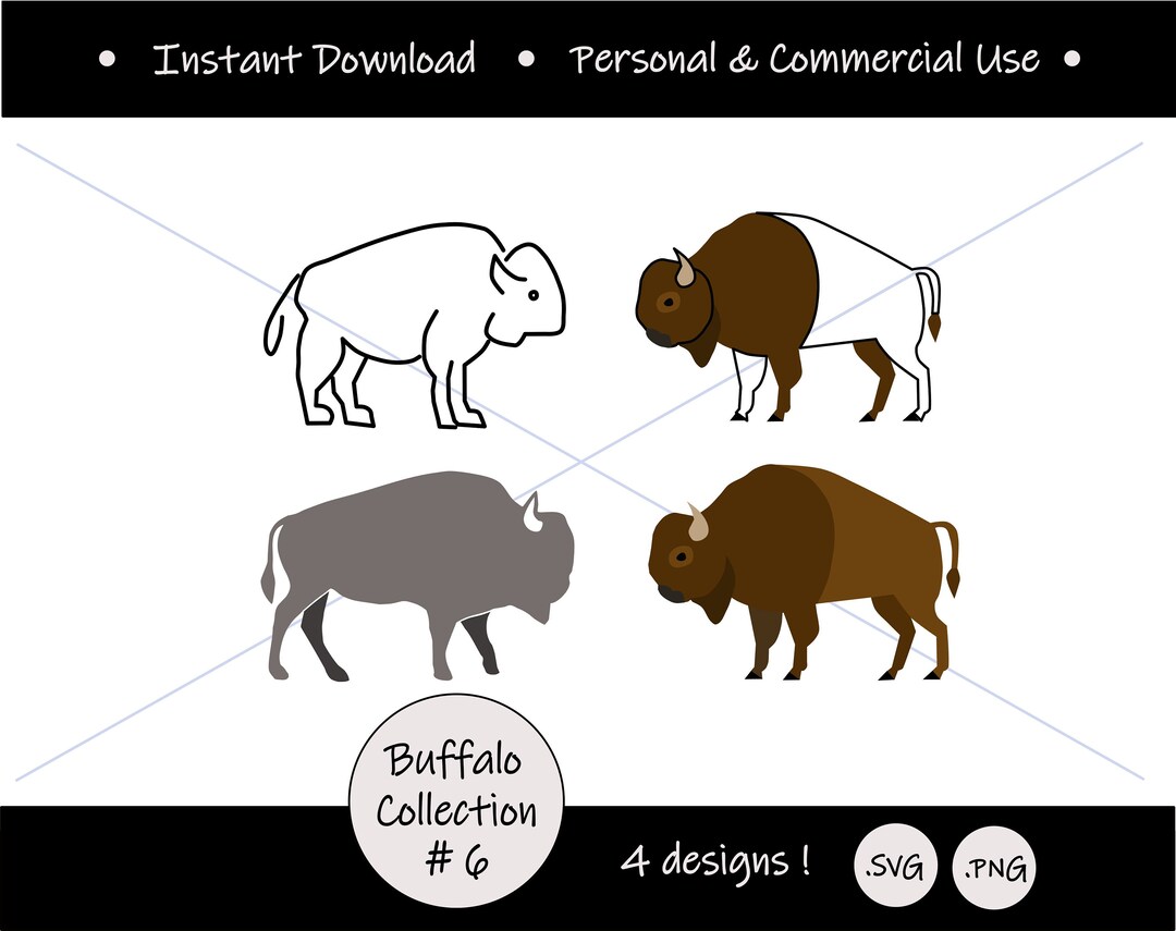 Buffalo Drawings Buffalo Cartoons as Digital File for Making - Etsy