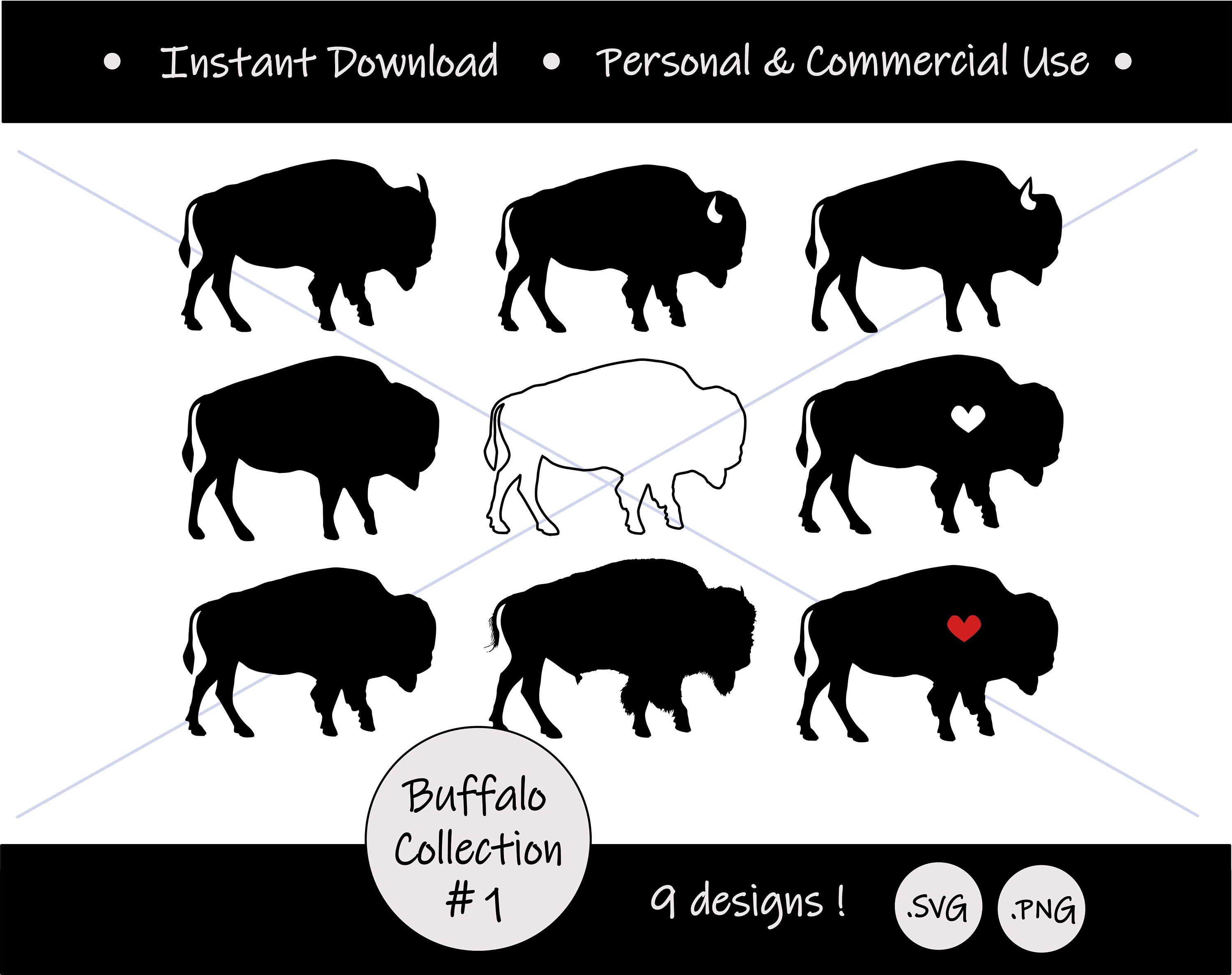 Buffalo Shapes as Digital File for Making Local Crafts SVG PNG Digital ...