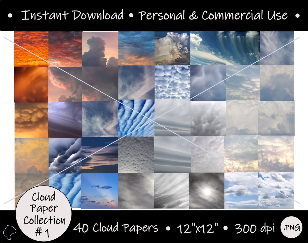 Cloud Digital Paper for Scrapbook Craft High Quality Sky - Etsy