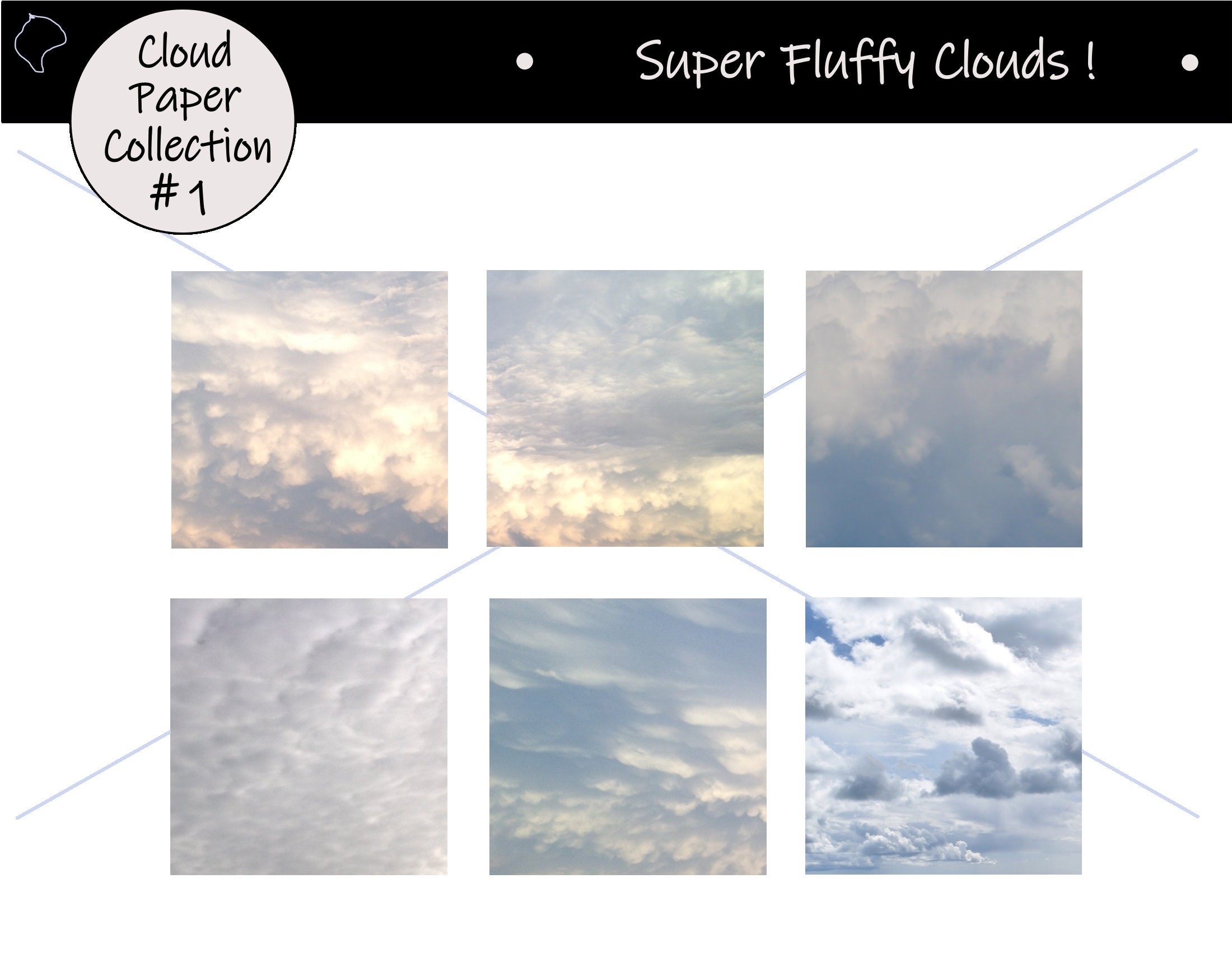 Cloud Digital Paper for Scrapbook Craft High Quality Sky Printable ...