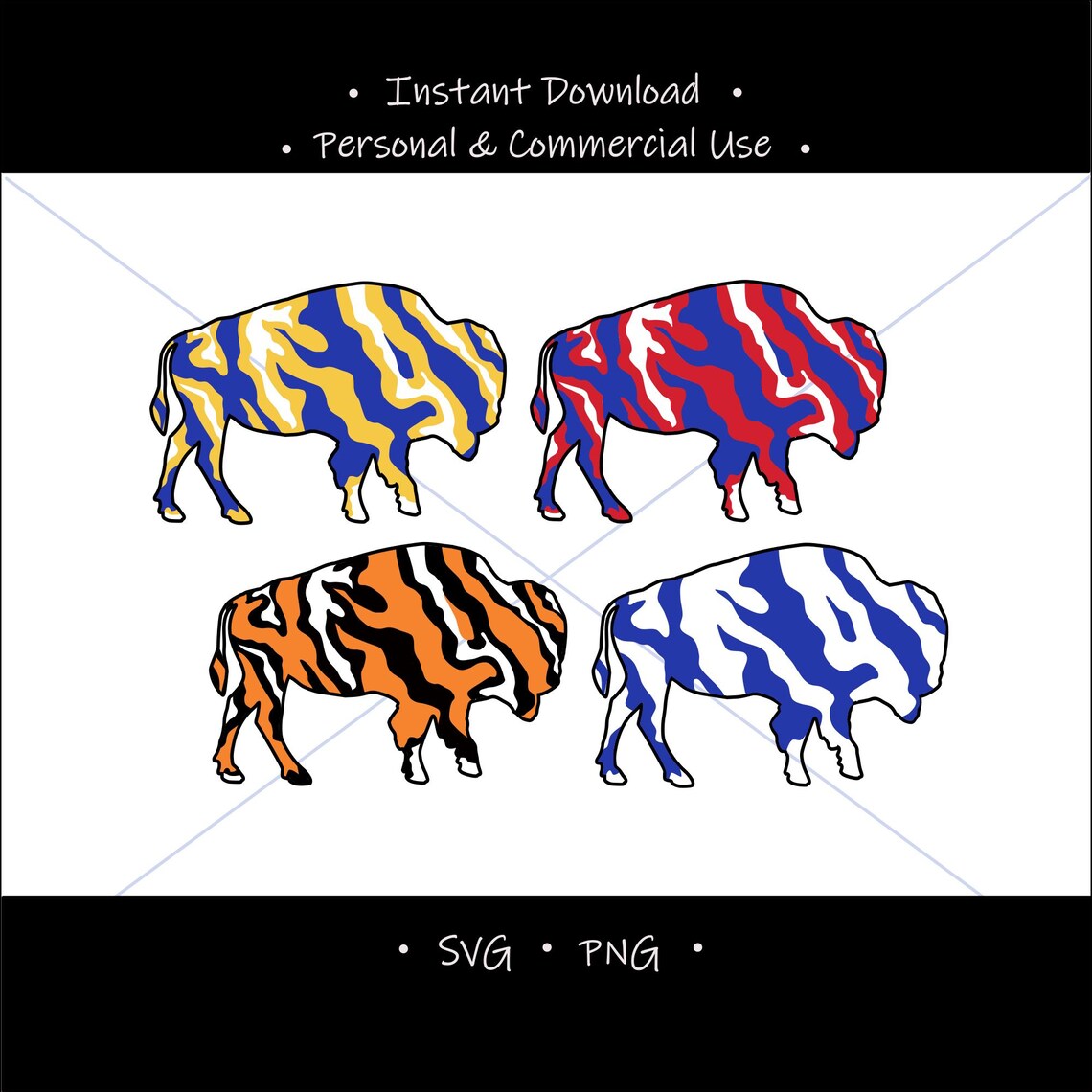 Sport Colors Buffalo Shape - SVG PNG Digital Design File - Football and ...
