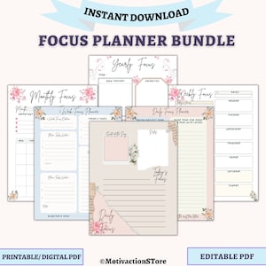 Full Focus Planner | Work Log | Concentration | Action Plan | Priority ...
