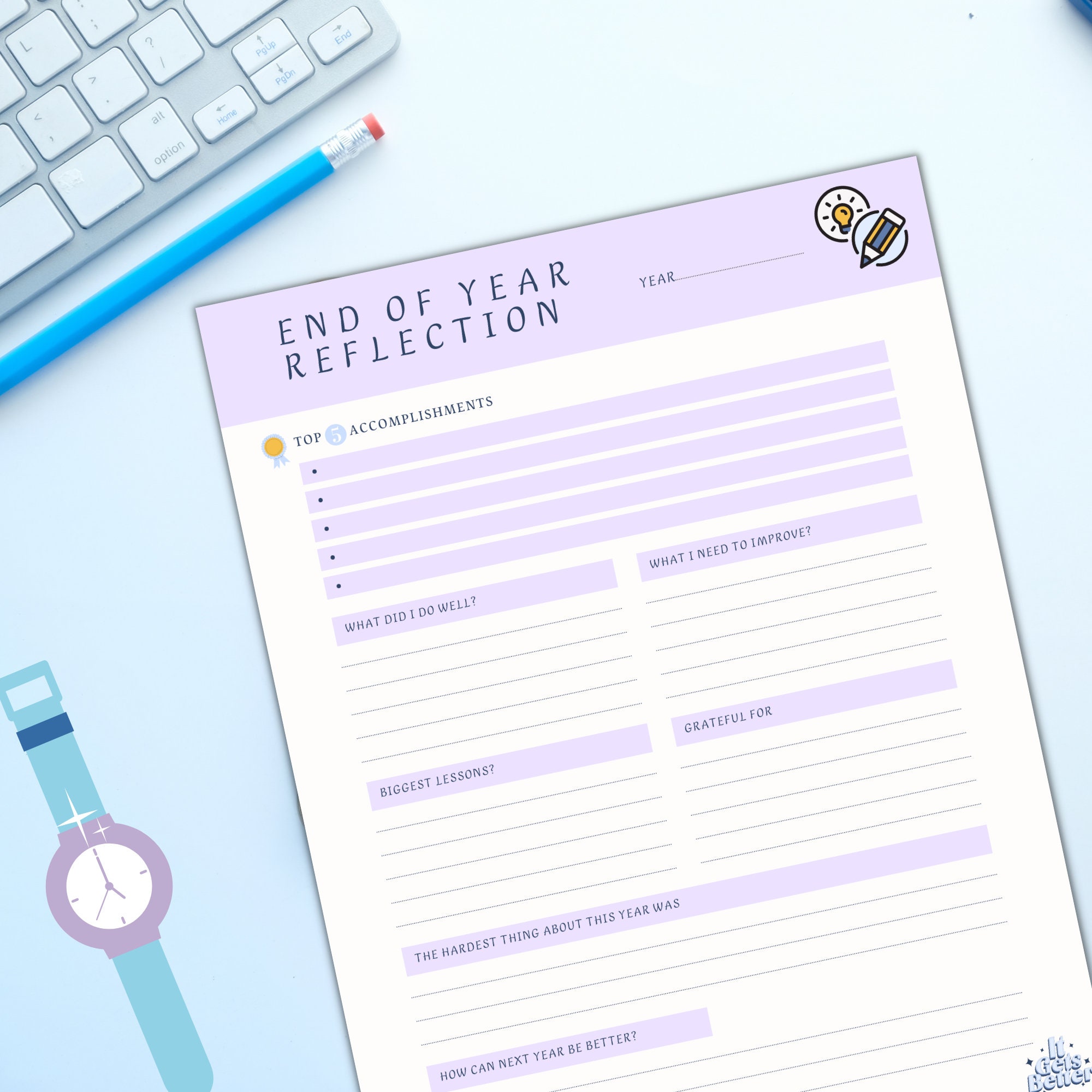 Yearly Review Year in Review End of Year Reflection 2023 Resolutions - Etsy