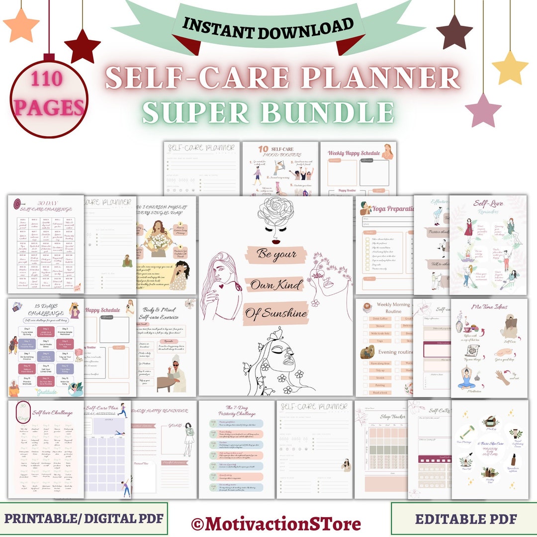 Me Time Digital Planner | Self Love Journal | Self Esteem Therapy ...