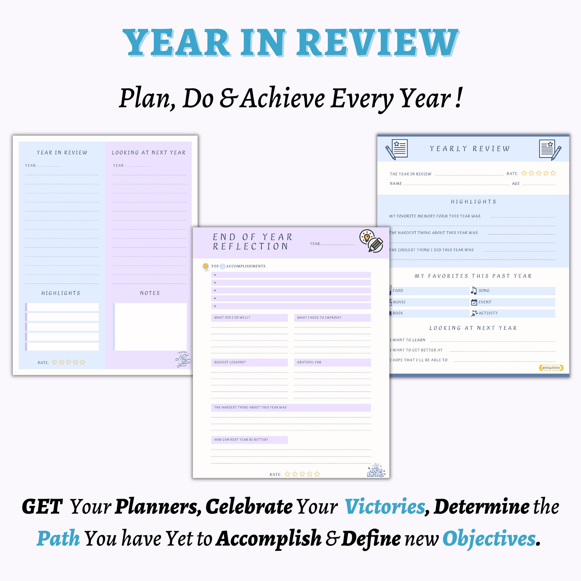 Yearly Review Year in Review End of Year Reflection 2023 Resolutions - Etsy