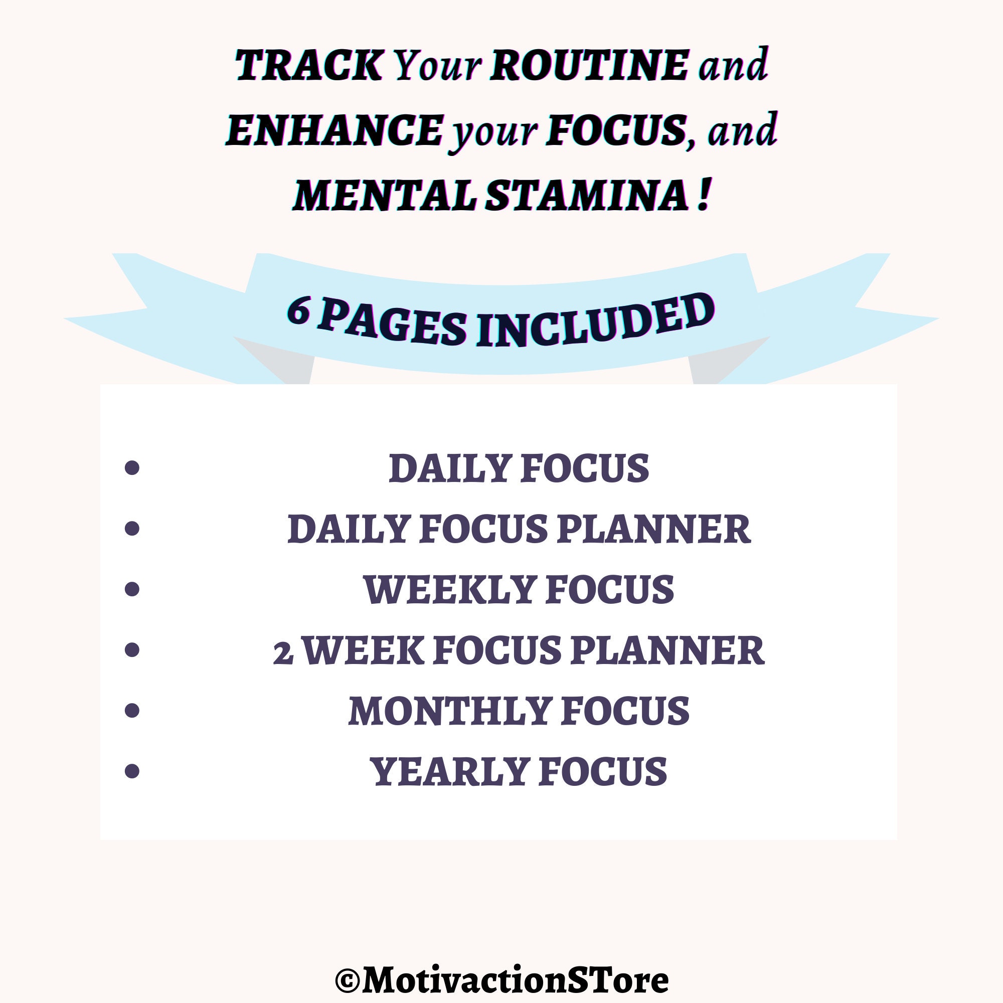 Full Focus Planner | Work Log | Concentration | Action Plan | Priority ...