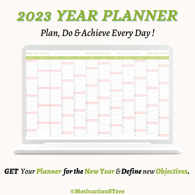 Yearly Overview | Annual Calendar | 2023 Yearly Calendar | Year at a ...
