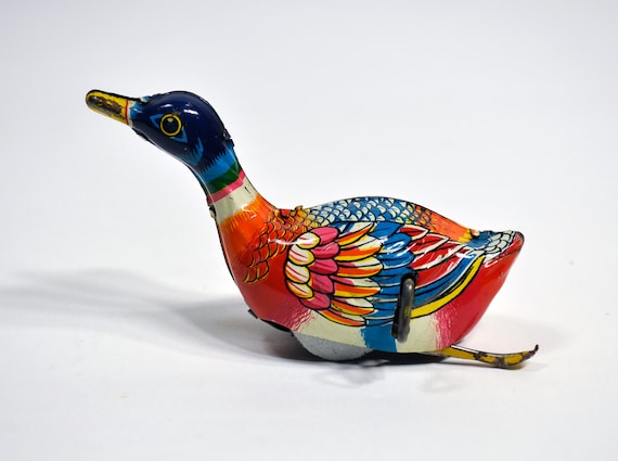 Tin Litho Wind up Goose - Etsy