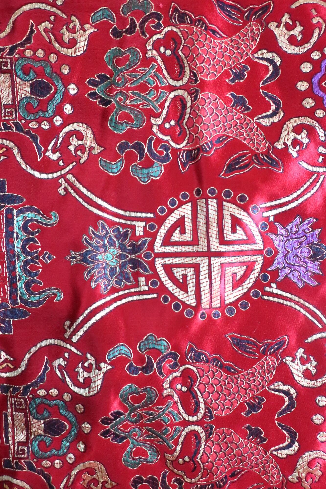 Vintage Made China Chinese Themed Silk Embroidery Textile Panel Wall ...