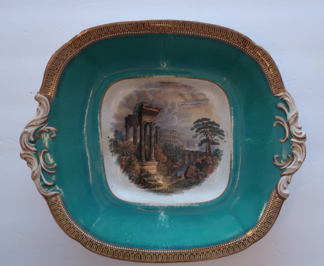 Antique Pratt Fenton England Saucer: Roman Scene Compote Dish - Etsy