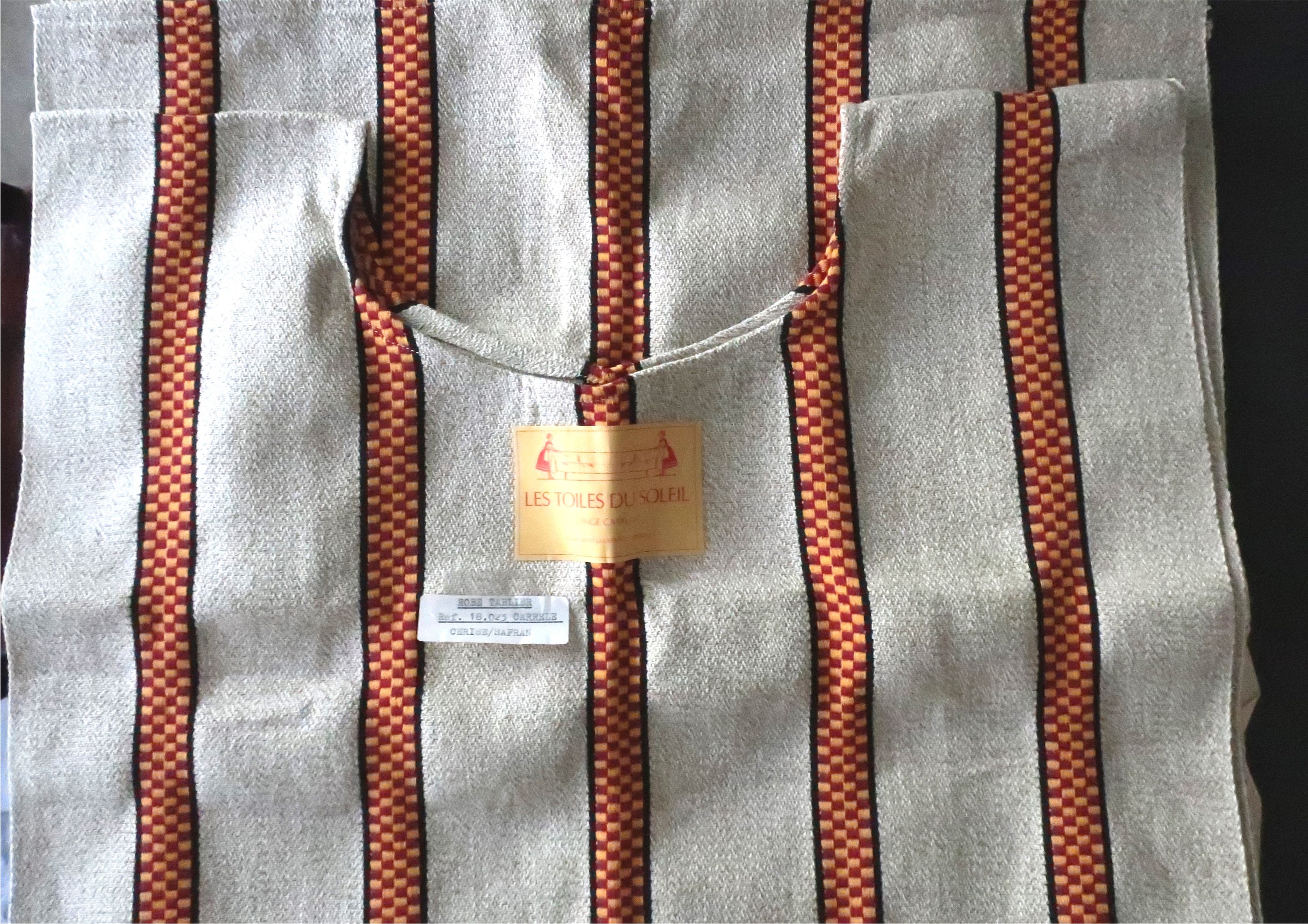NEW RARE Les Toiles Du Soleil French Artisan Fabric Apron Dress CATALAN ...