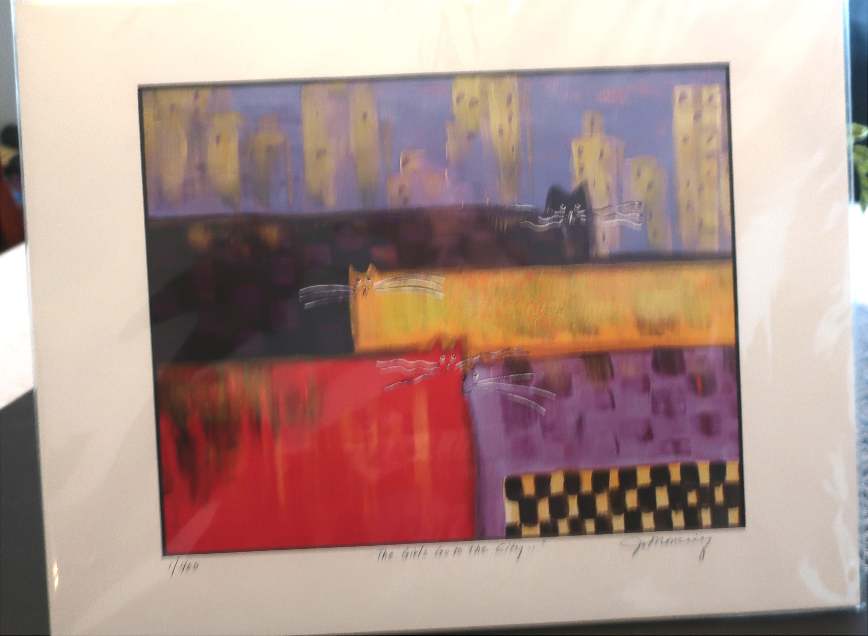 Original Folk Art Cats Art Signed Numbered 1/400 Lithograph Print Texas ...