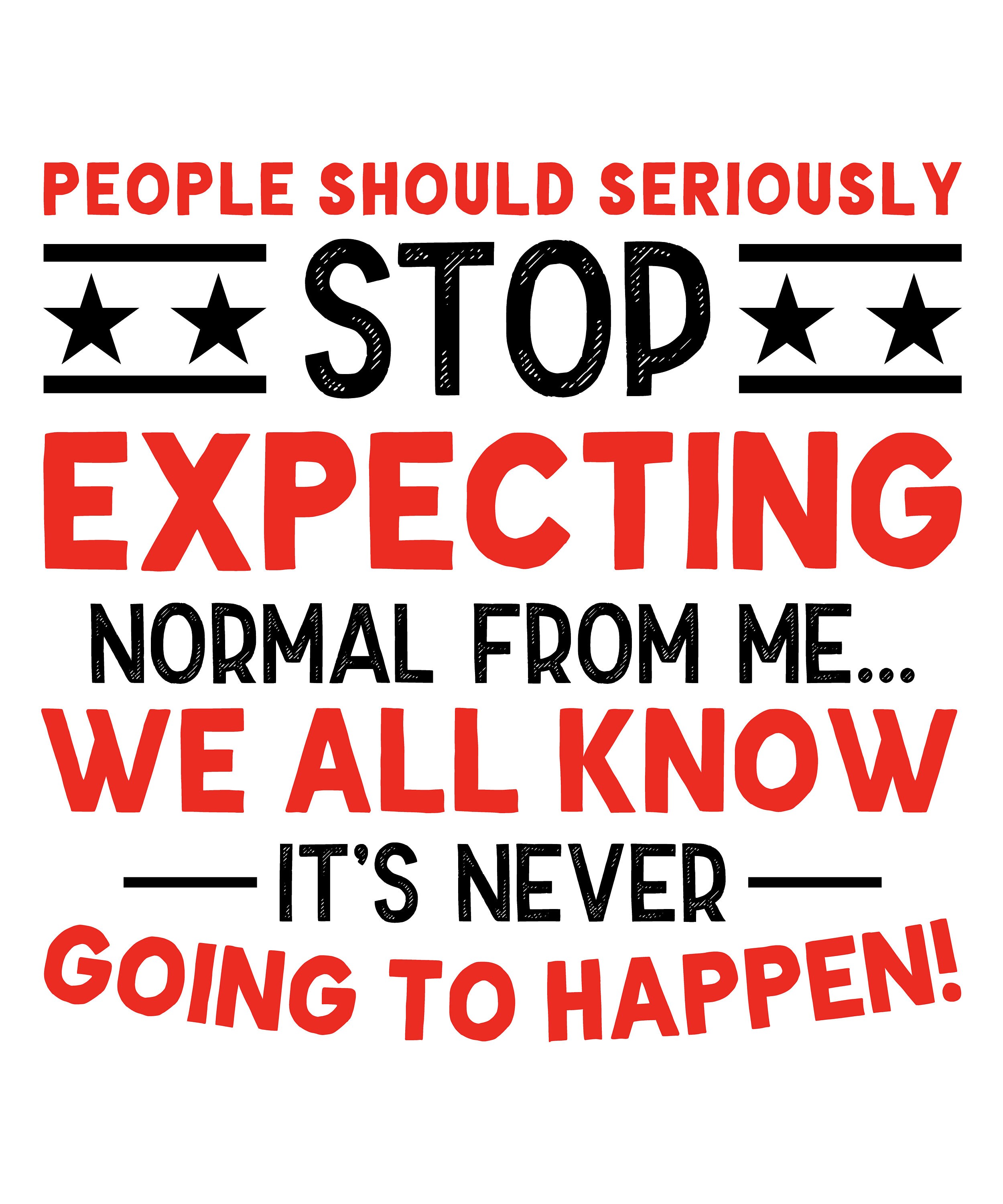 Stop Expecting Normal From Me Svg-eps-png-jpg Printable Graphic Instant ...