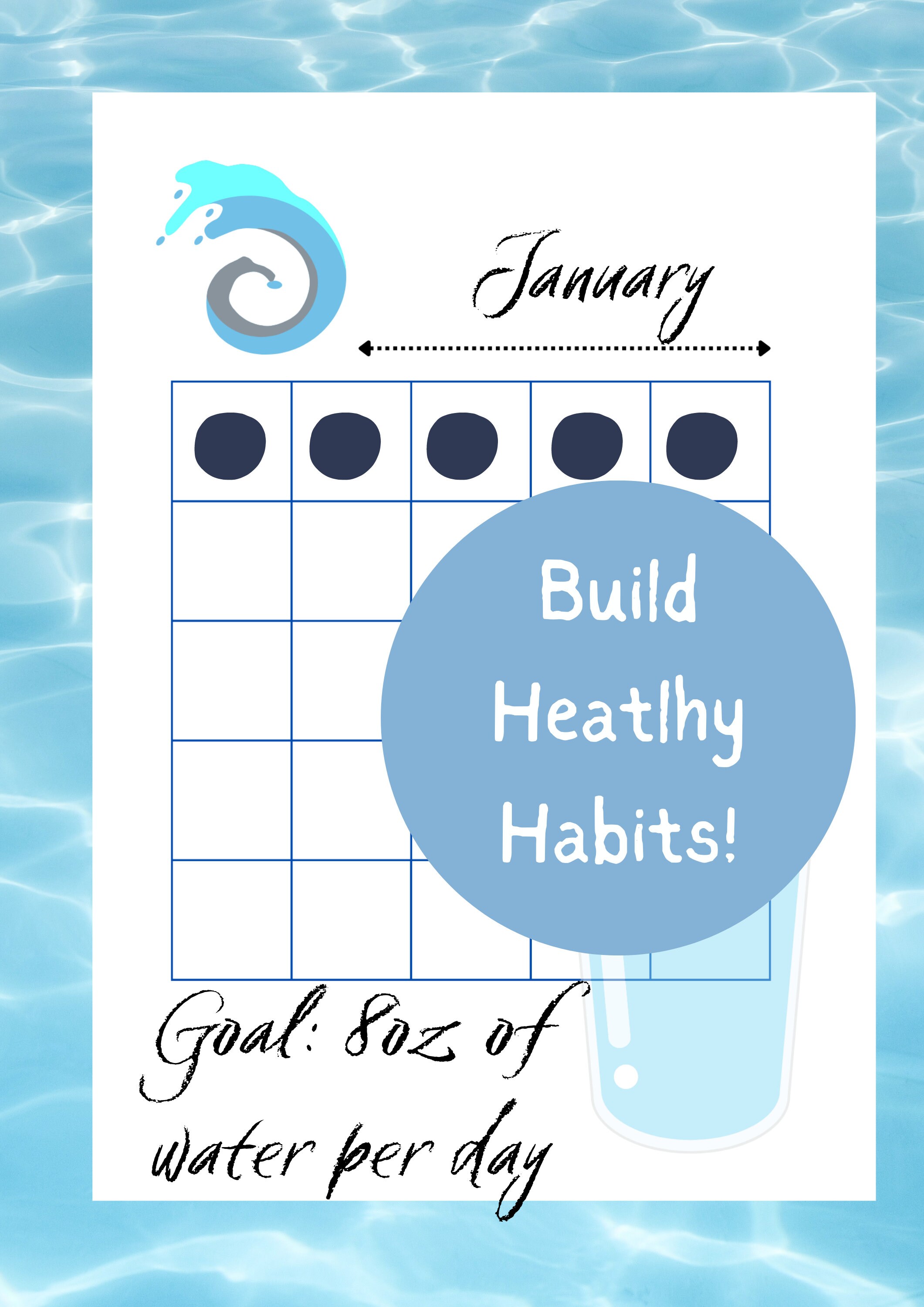 Printable Bullet Journal Water Intake Trackers - Etsy