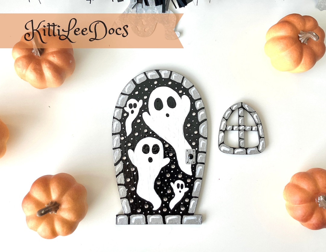 Halloween Fairy Door - Ghosts and Stars- Hand Painted - Magical Home ...