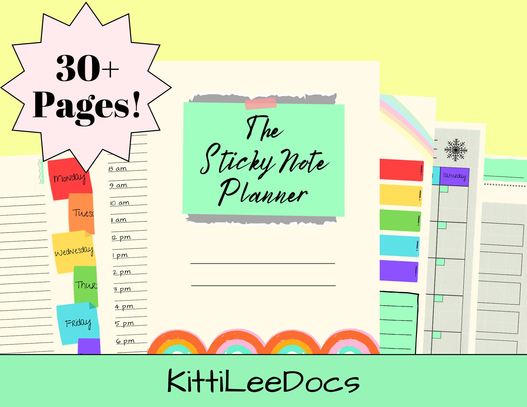 Planner - Sticky Notes - Printable PDF - Etsy