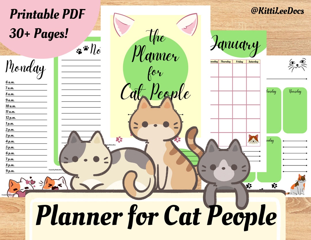Planner - Cat Lover - Printable PDF - Etsy