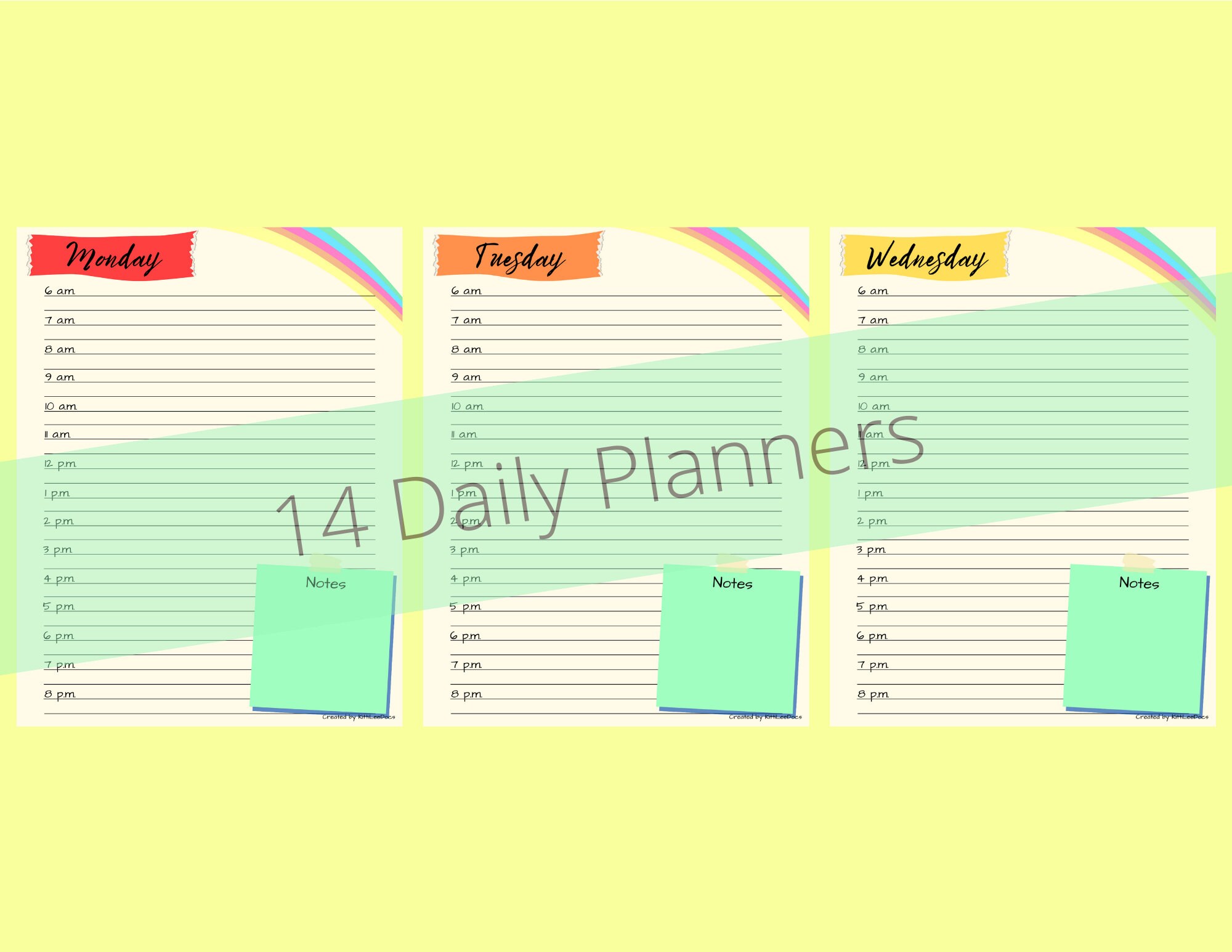 Planner - Sticky Notes - Printable PDF - Etsy