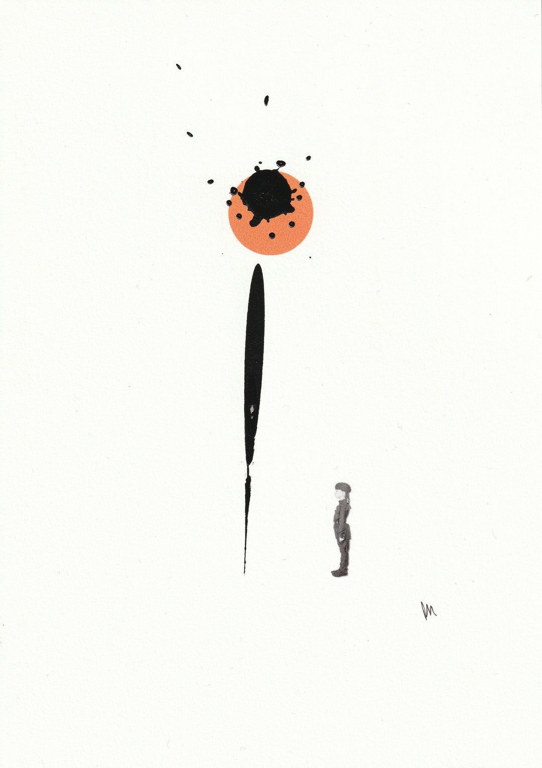 Original Ink Drop Art, Collectible Gift, Abstract Minimalist With ...