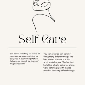 Self Care Art, Instant Download, Self Care With Explanation, Art, Art ...