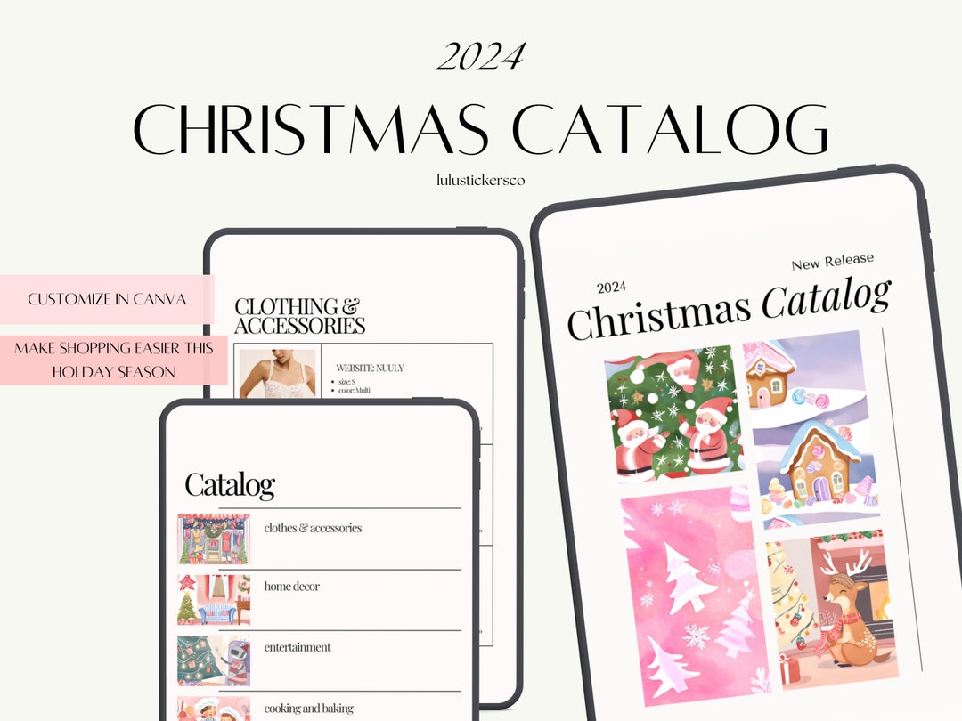 Digital Christmas Catalog Template, Canva, Edit, Online, Customize ...