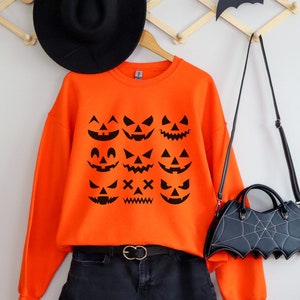 Pumpkin Face Sweatshirt Fall Fashion Cozy Season Sweater - Etsy
