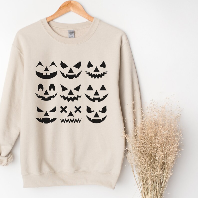Pumpkin Face Sweatshirt Fall Fashion Cozy Season Sweater - Etsy