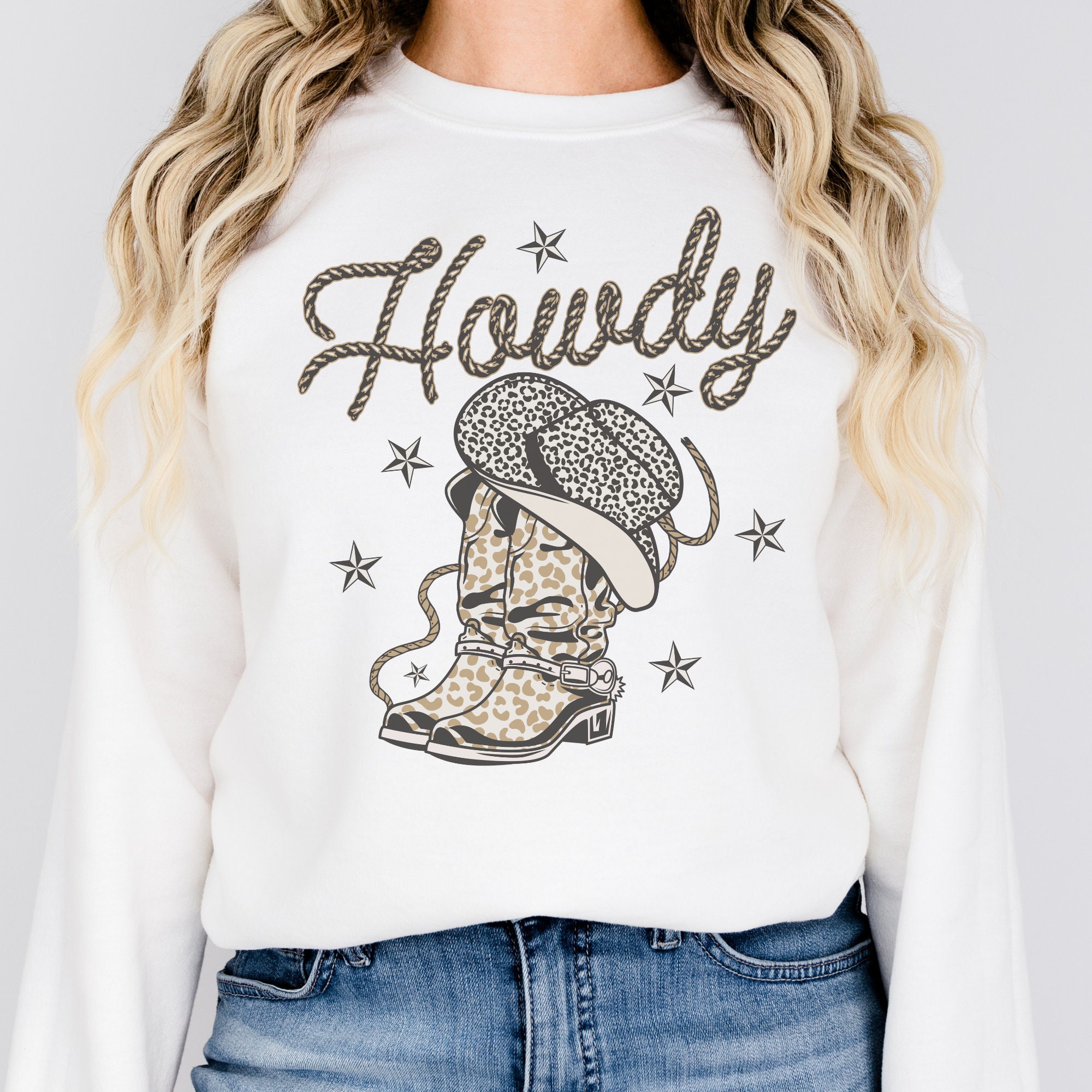 Howdy Cowgirl Boots Sweatshirt, Gifts for Cowgirls, Cowboy Boots ...