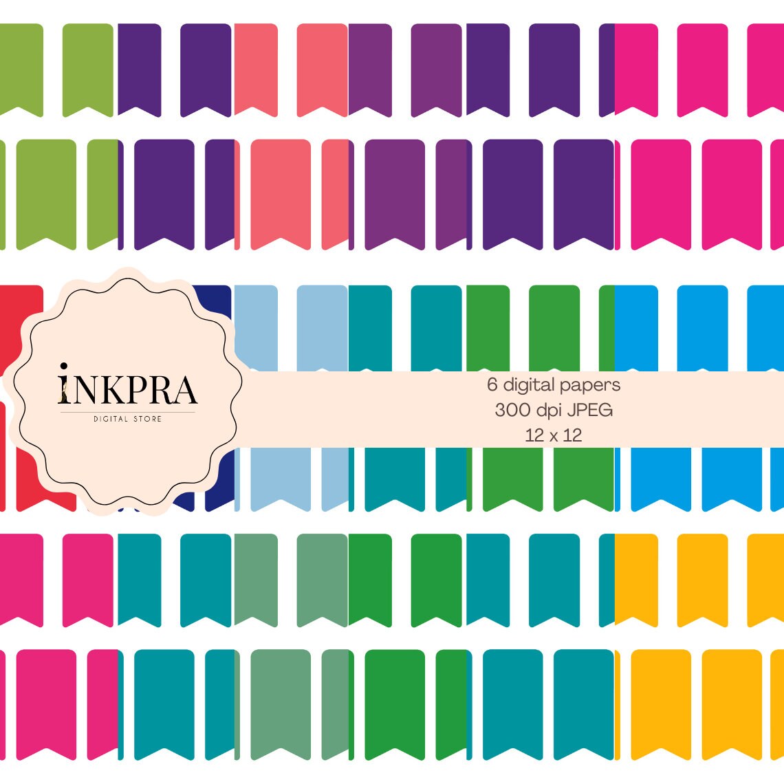 SALE Clipart Digital Ribbon Banners Borders Flags Set - Etsy