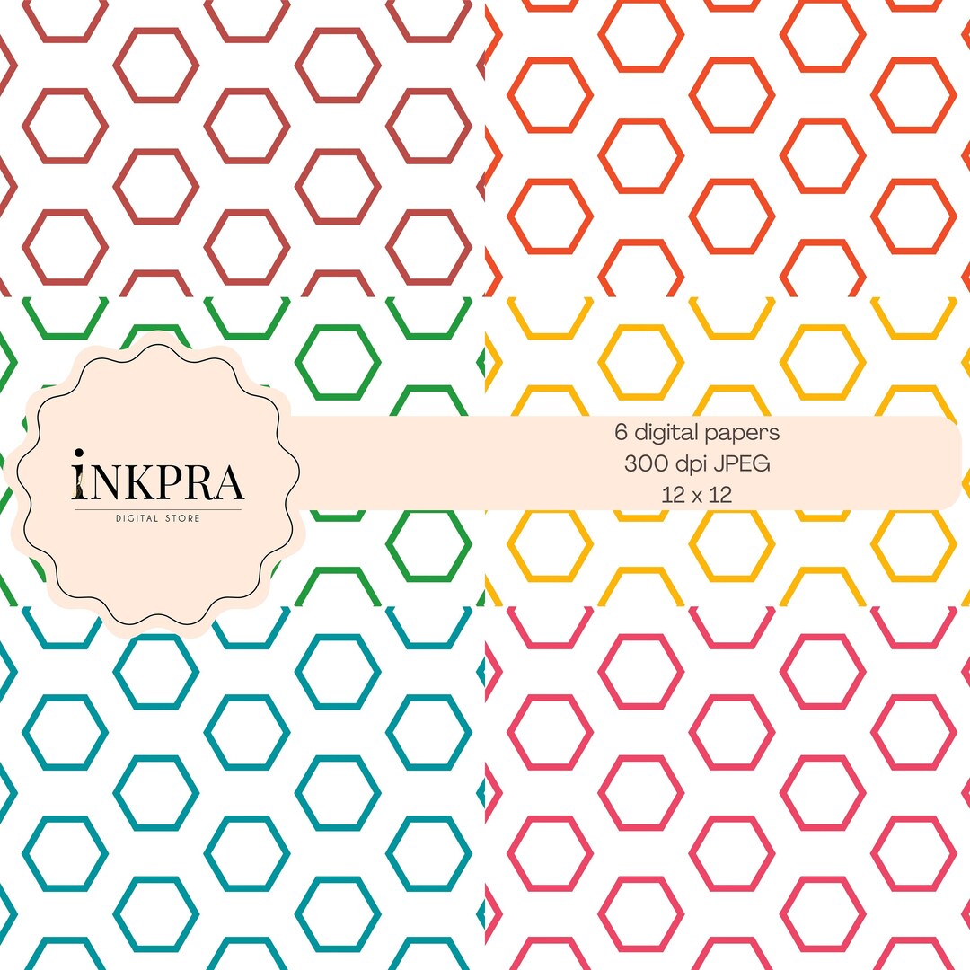 SALE Honeycomb Hexagon Pattern Seamless Digital Paper Set Neutral ...