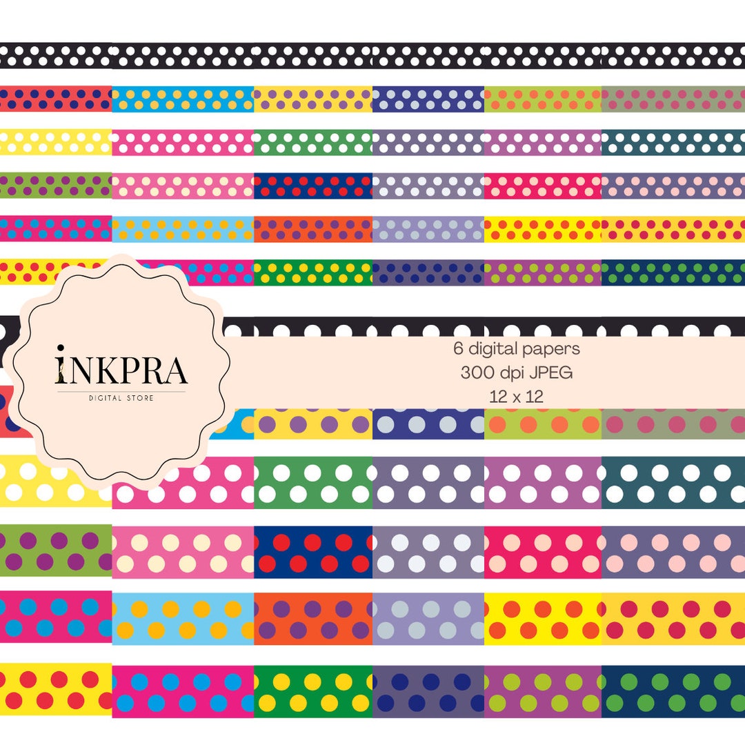 Digital Clipart Borders, Polka Dot Borders, Ribbon Borders Set ...