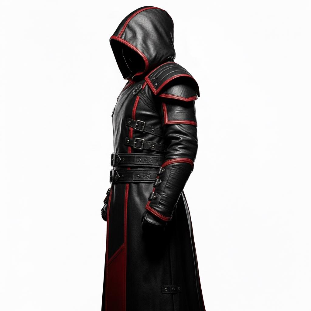 Medieval Genuine Leather Hooded Trench Coat, Assassins Cosplay Armor ...