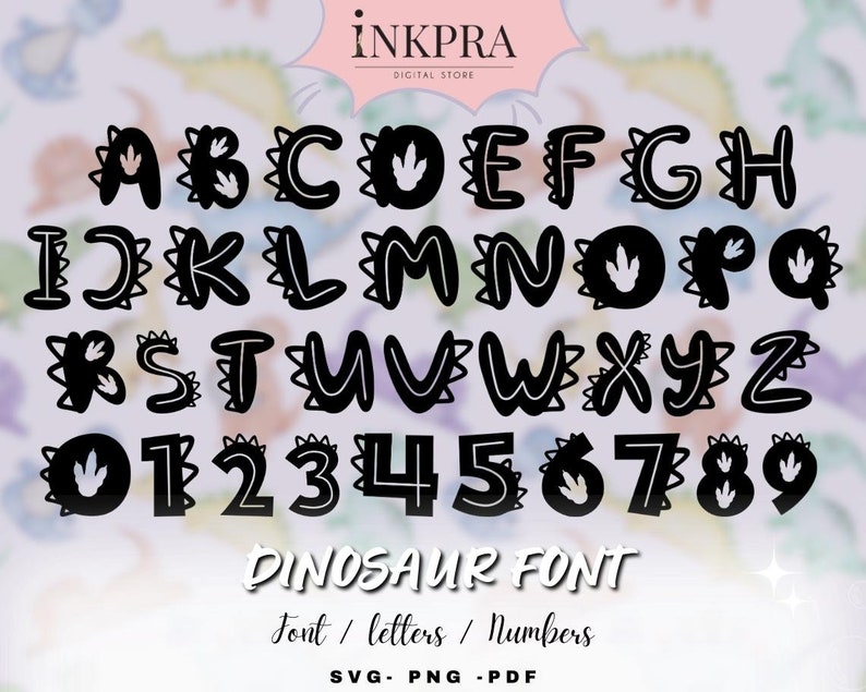 DINOSAUR FONT SVG Dinosaur Alphabet Svg Dinosaur Svg Cut - Etsy