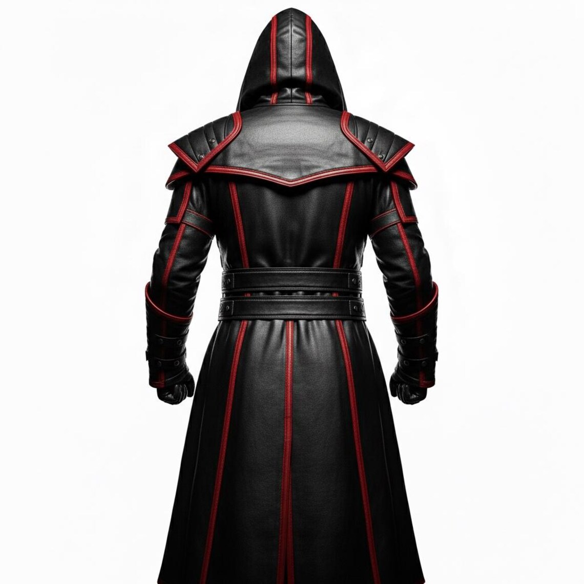 Medieval Genuine Leather Hooded Trench Coat, Assassins Cosplay Armor ...