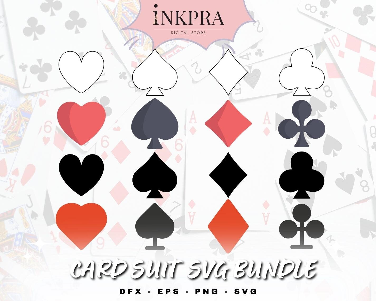 Playing Card Symbols Svg Card Suit Svg Diamonds Clubs - Etsy