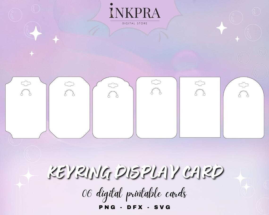 6 Keyring Display Cards Svg Packaging Svg Keychain - Etsy