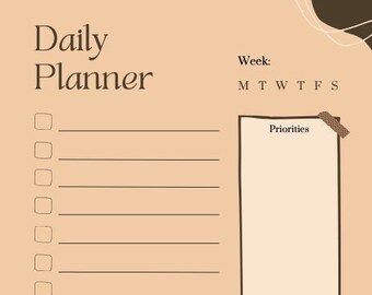 Simple Aesthetic Daily Planner Light Planner Organiser - Etsy