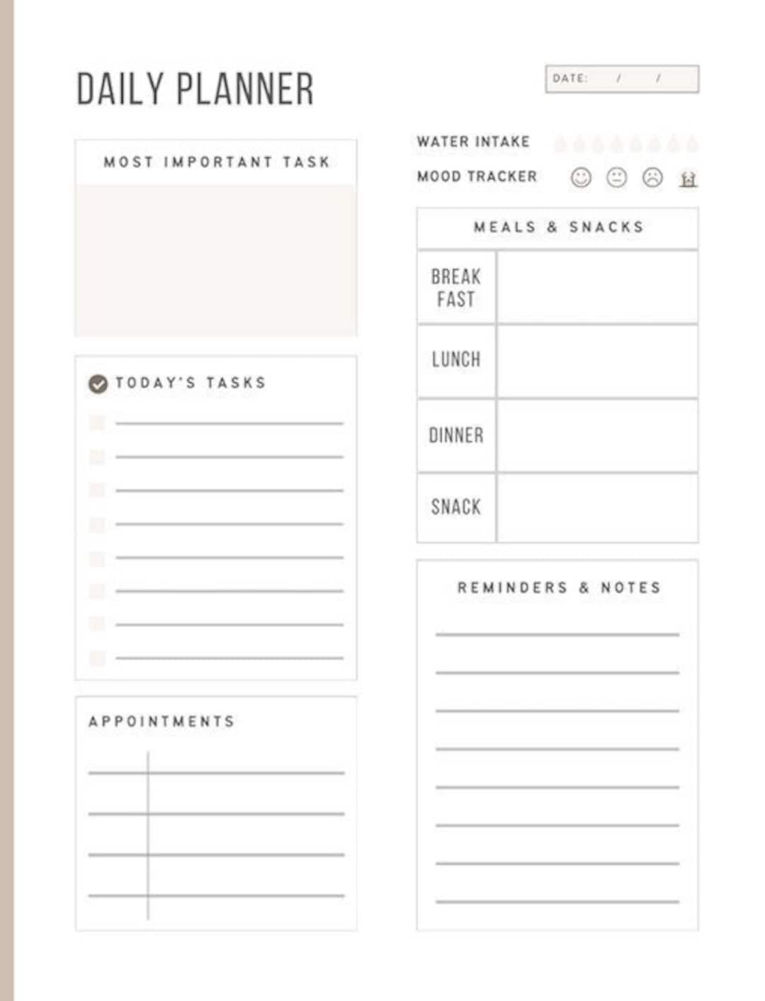 Simple Aesthetic Daily Planner Light Planner Organiser - Etsy