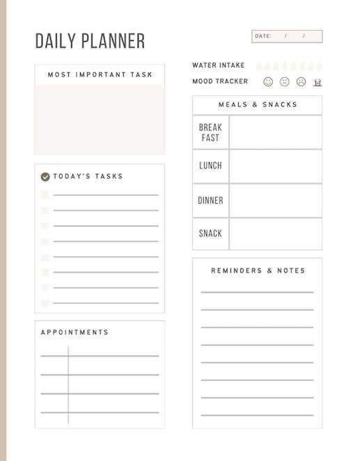 Simple Aesthetic Daily Planner Light Planner Organiser - Etsy