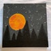 Forest Trees With Orange Bright Moon - Etsy