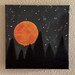 Forest Trees With Orange Bright Moon - Etsy