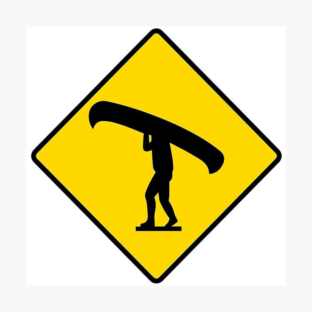 Canoe Portage Symbol Sticker - Etsy