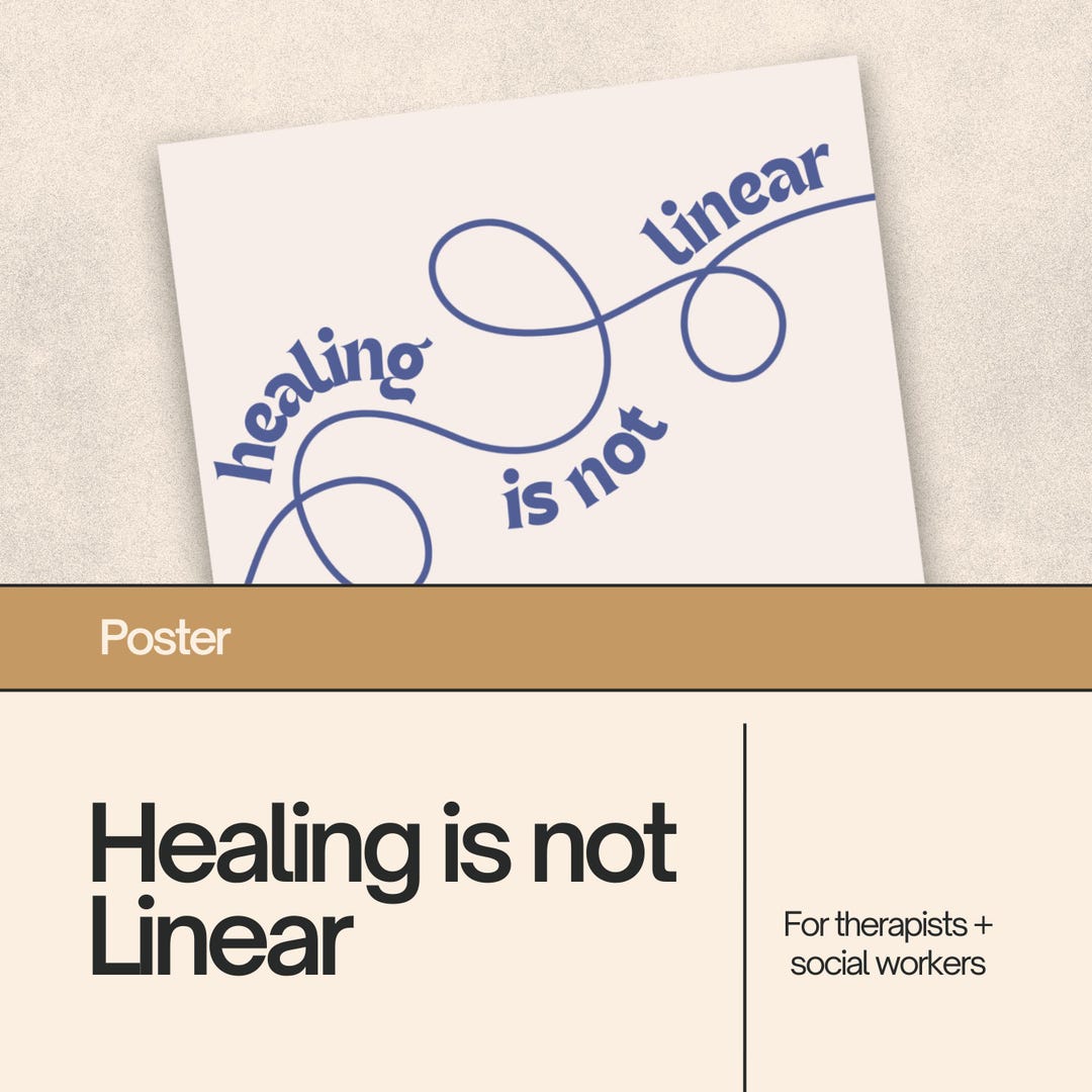 Healing is Not Linear Poster - Etsy