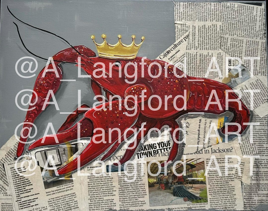 Wall Decor, Crawfish, Artwork, Cajun, Home Decor, Crown, Rustic ...