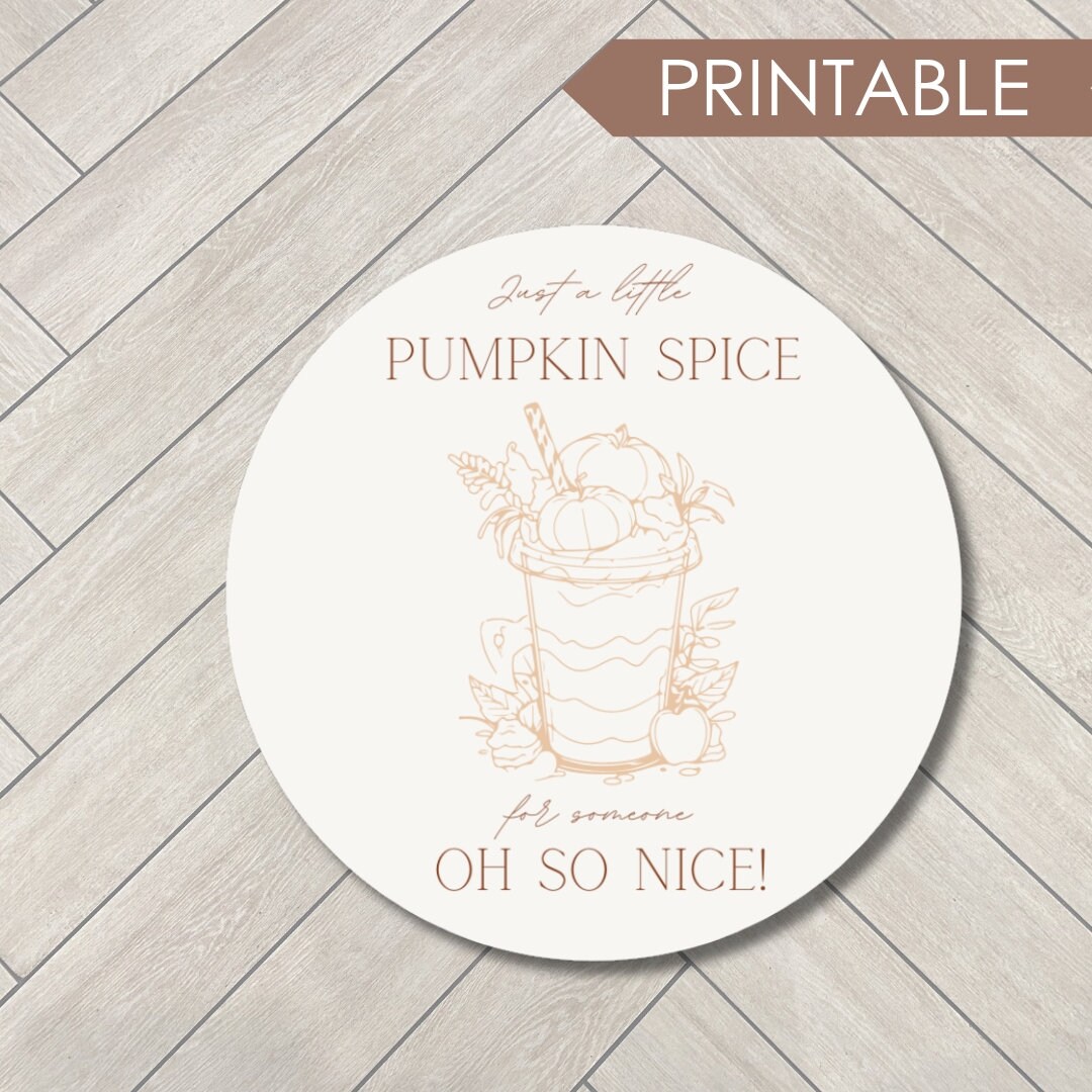 Pumpkin Spice Latte Printable Tags, Fall Gift Tags, Pumpkin Gift Tags ...