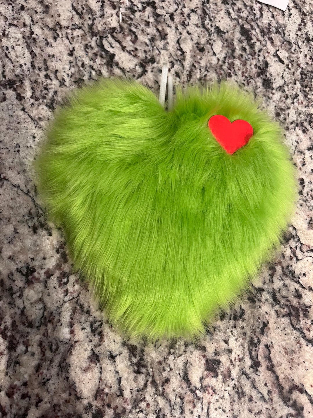 Lime Green Furry Christmas Wreath Attachment, Christmas Monster Heart ...