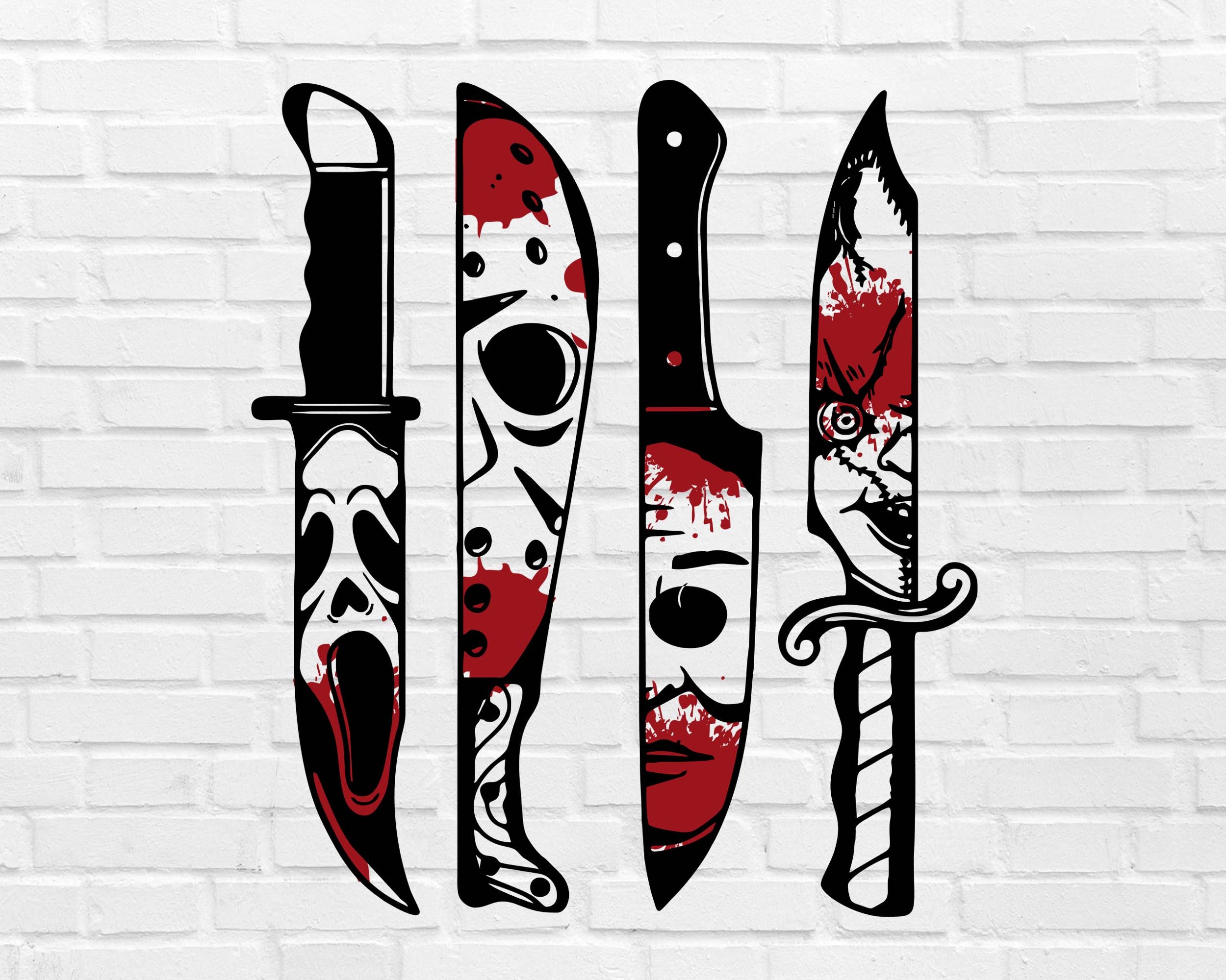 Horror Movie Killers Bloody Knives Halloween SVG PNG Retro - Etsy