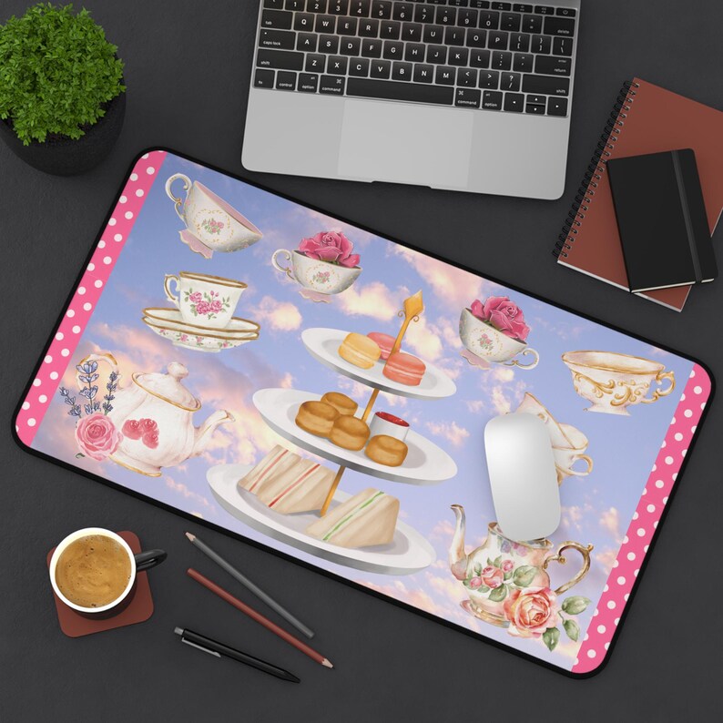High Society Tea Party Desk Mat, Elegant Tea Party Mat, Desk ...