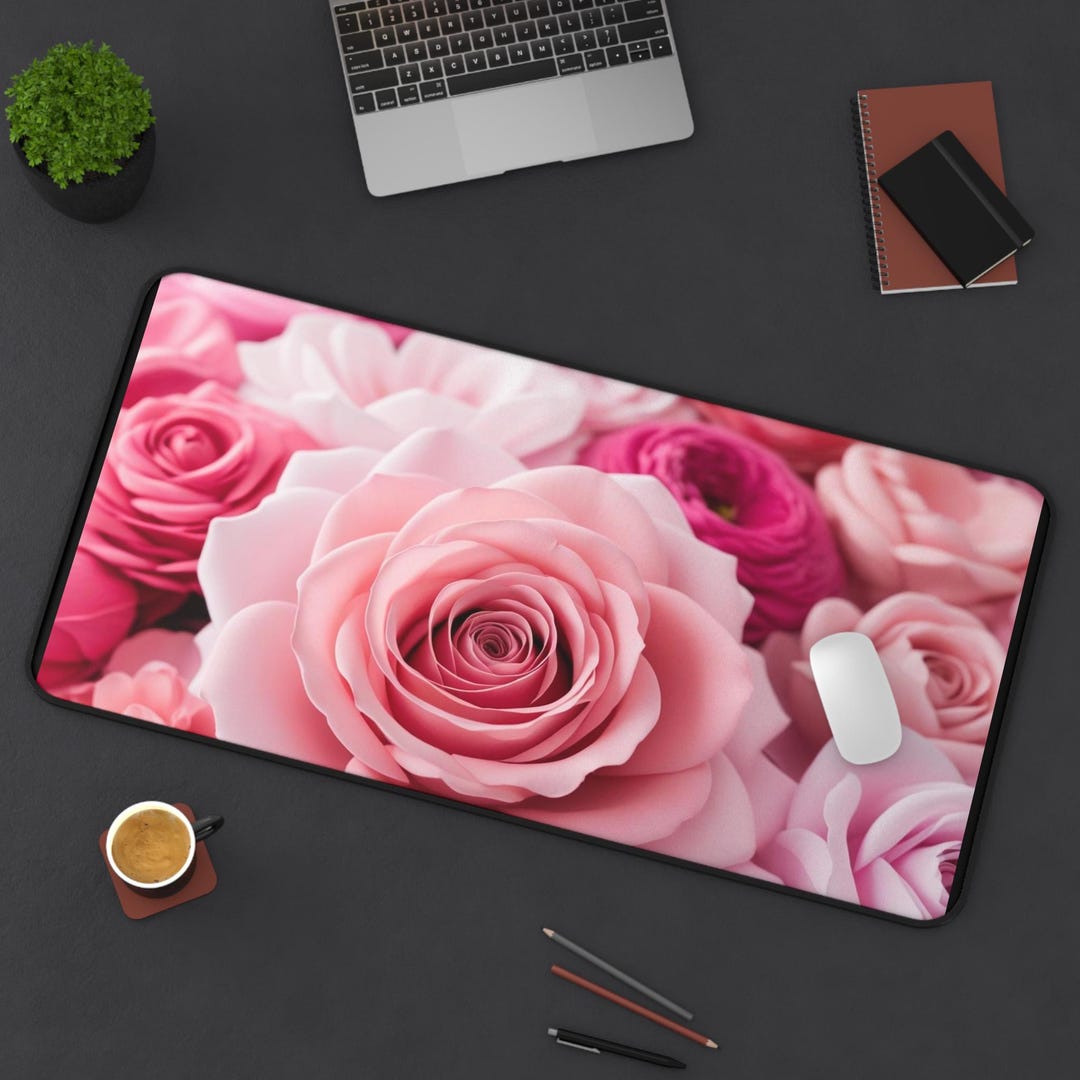 Lovely Desk Mat - Floral Desk Pad for Work or Study, Cute Desk ...